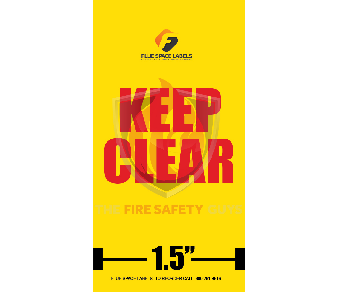 1.5 Flue Space Labels 150 Pk - The Fire Safety Guys