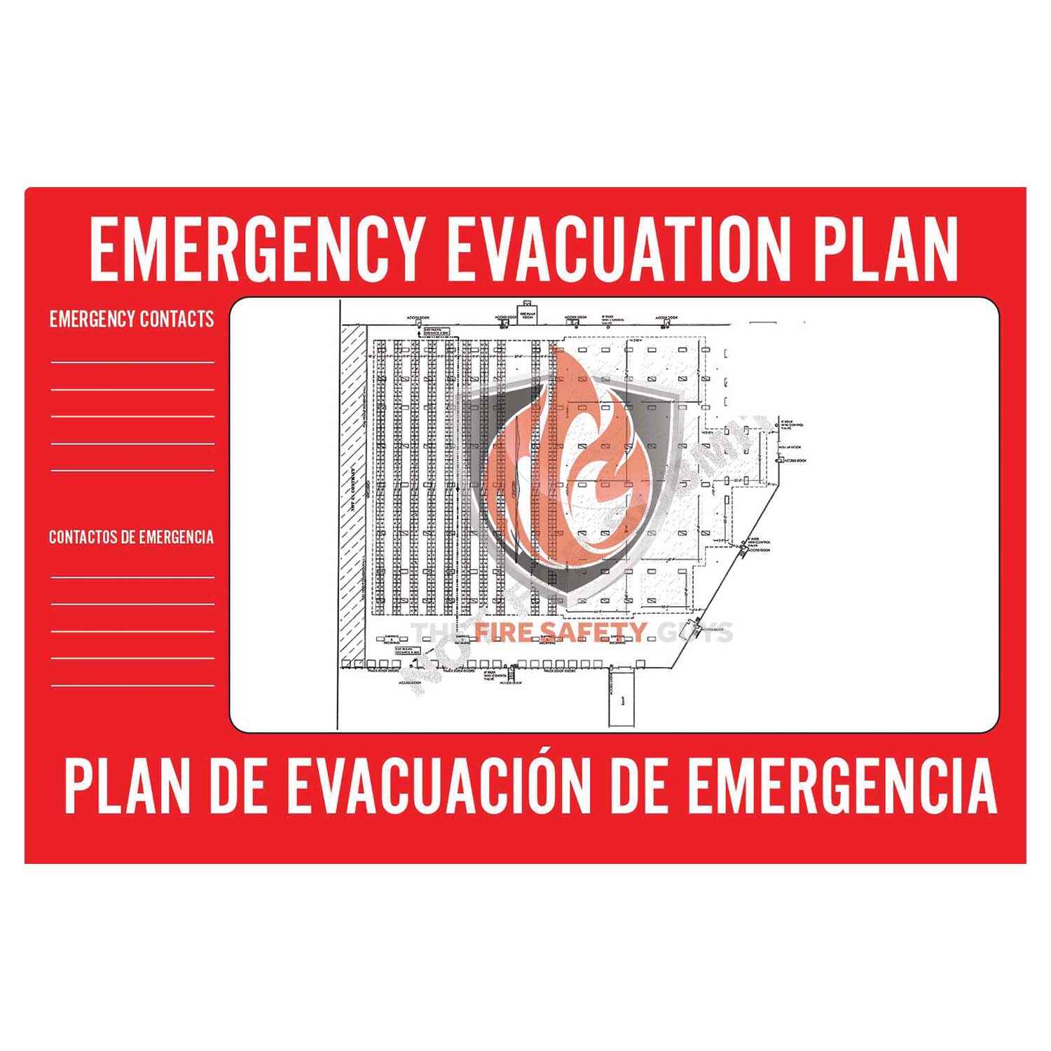 Emergency Evacuation Plaques are required in all warehouses for guides