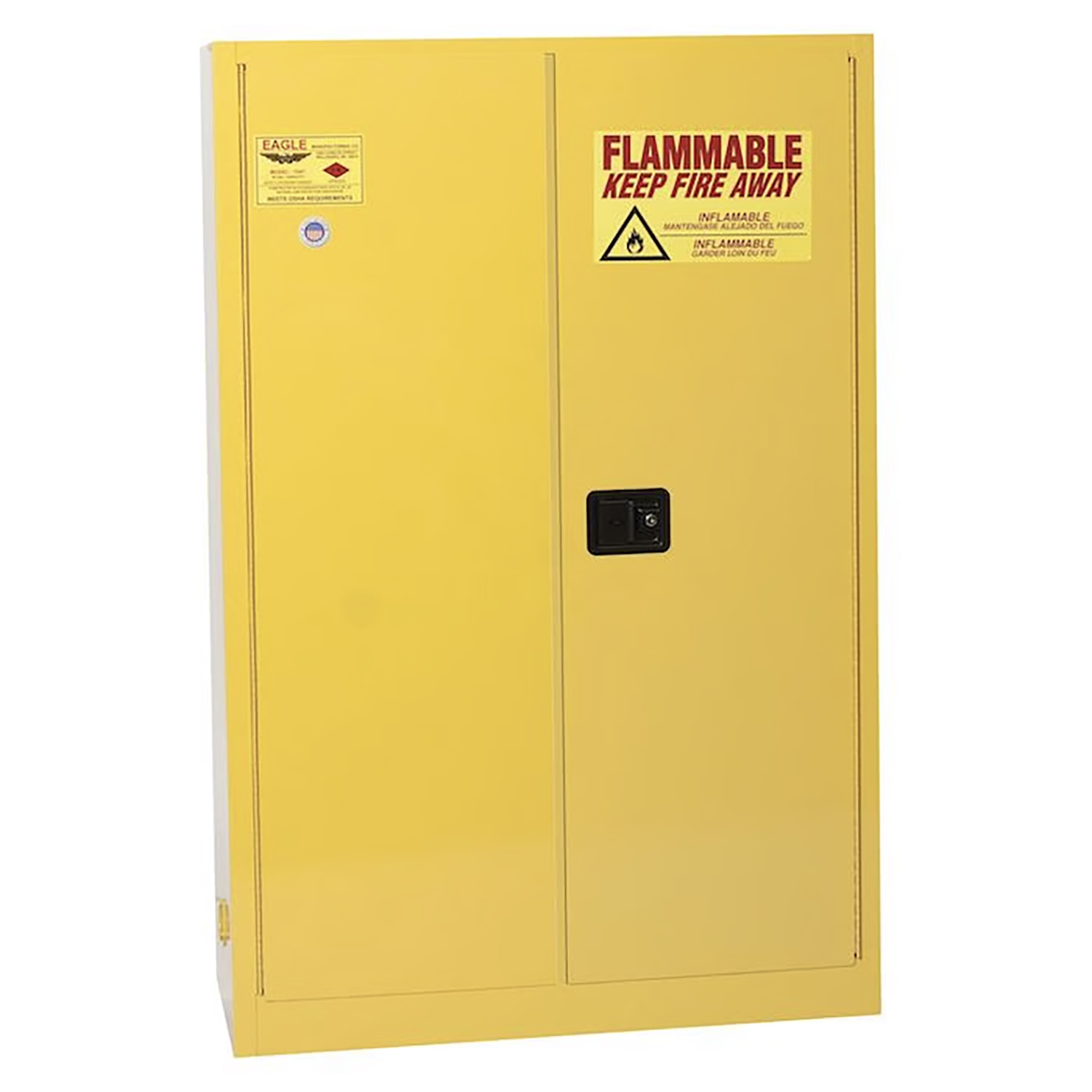 45 Gallon Flammable Liquids Cabinet, 2 Shelves, 2 Doors, Self Close ...